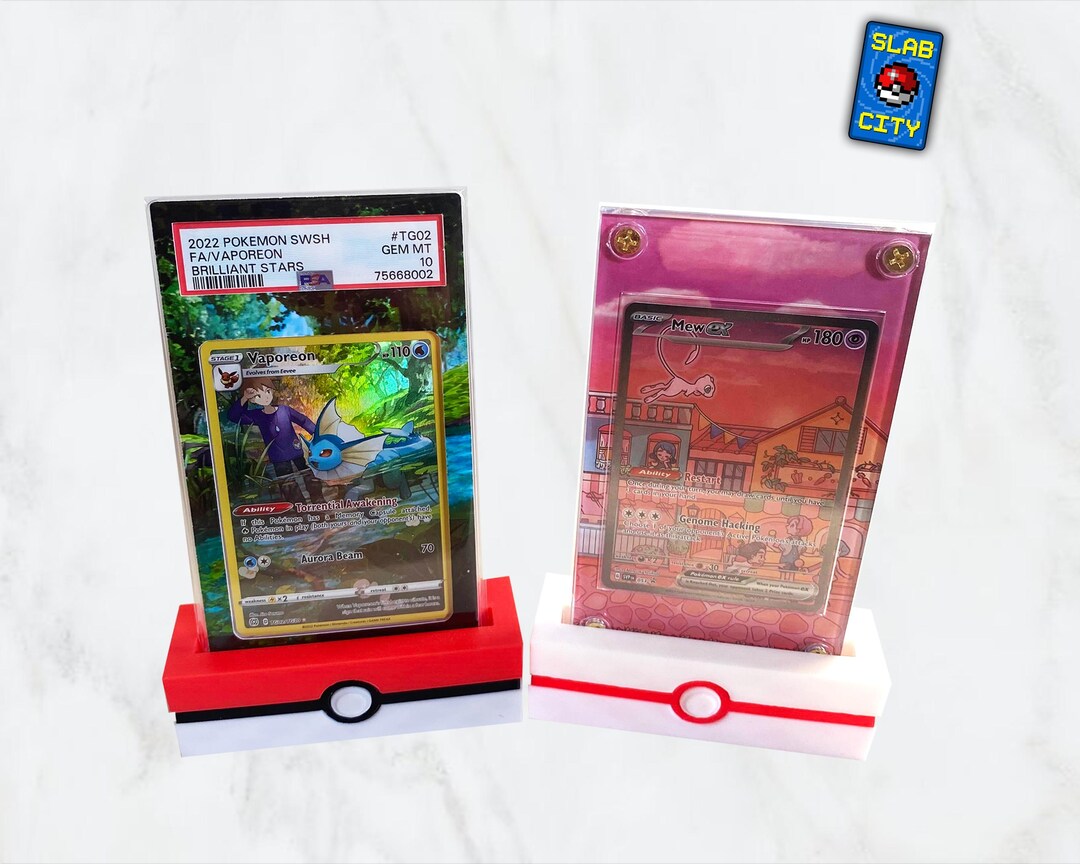 Pokeball Card Holder Display Stand for Pokemon Cards - Fits PSA Slabs ...