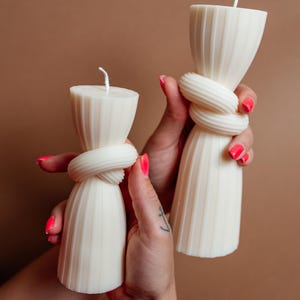 Sculptural Knot Candle Set, Soy Wax Art Candle, Minimalist Home Decor ...
