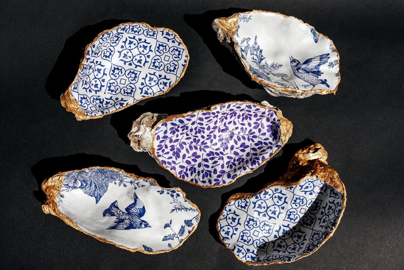 Oyster Shell Ring Dish | Handmade Trinket Tray | Coastal Jewelry Holder ...