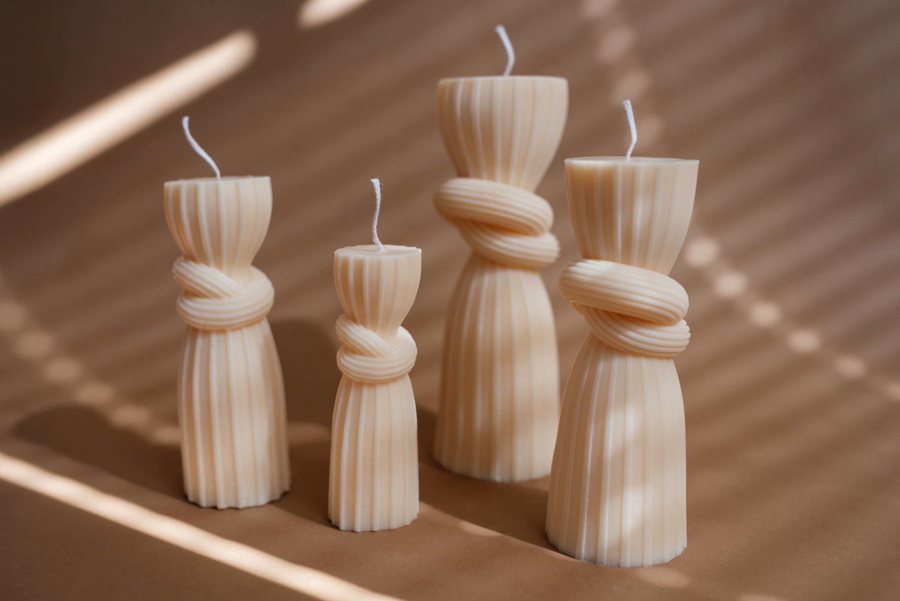 Sculptural Knot Candle Set, Soy Wax Art Candle, Minimalist Home Decor ...
