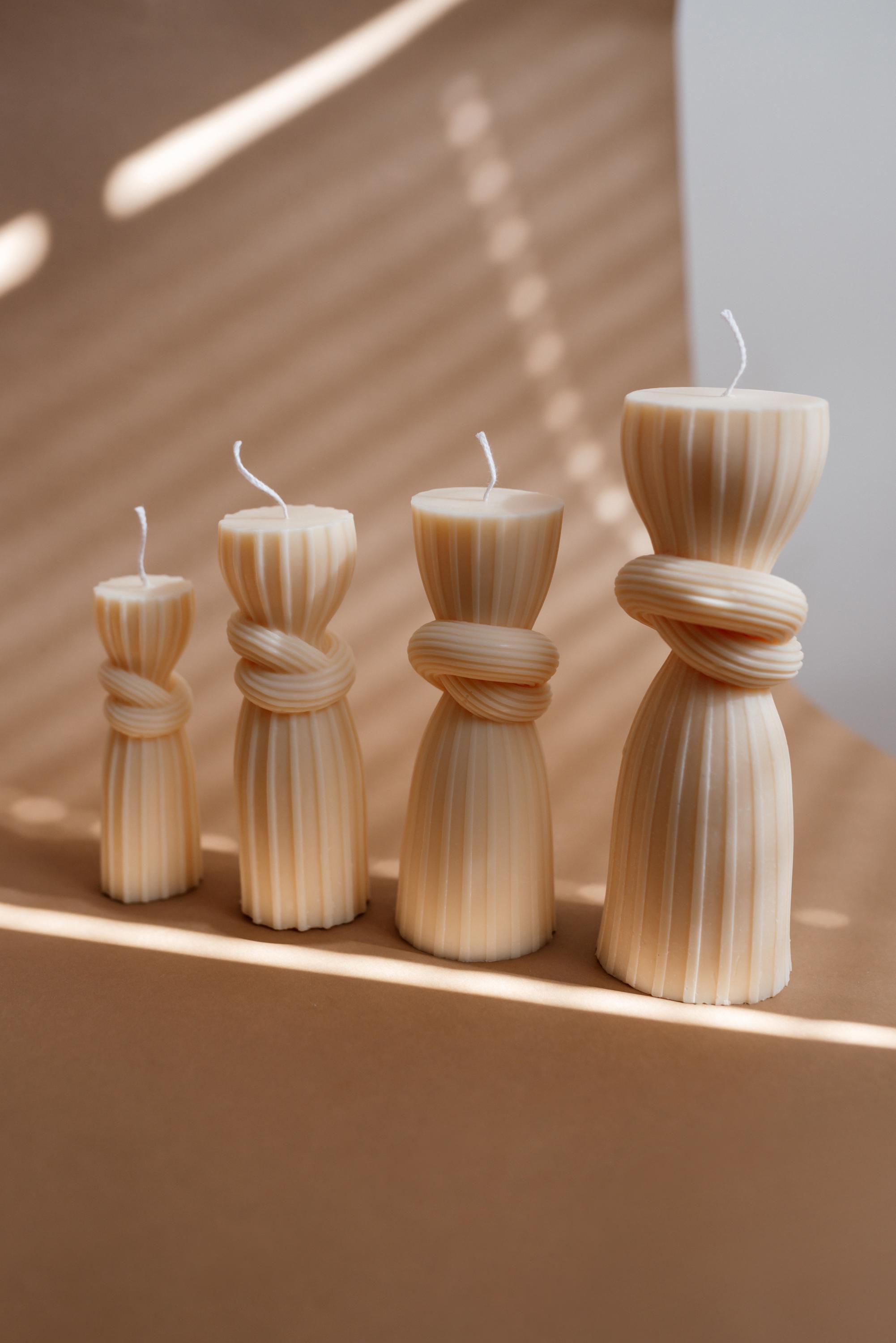 Sculptural Knot Candle Set, Soy Wax Art Candle, Minimalist Home Decor ...