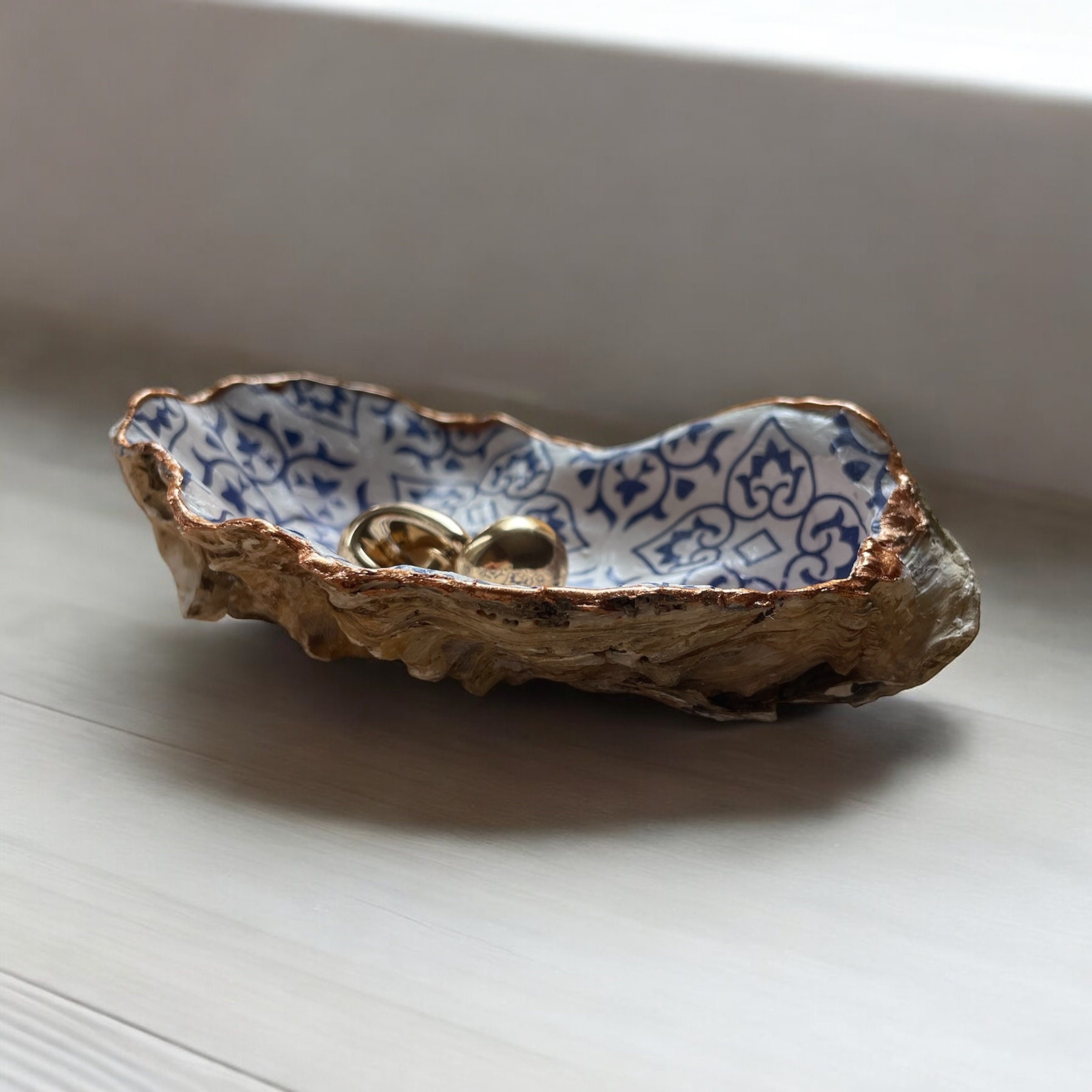 Oyster Shell Jewelry Dish: Handmade Coastal Ring Holder - Etsy