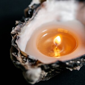Oyster Shell Candle: Handmade Soy Wax Seashell Decor - Etsy