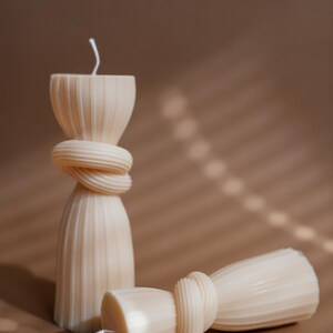 Sculptural Knot Candle Set, Soy Wax Art Candle, Minimalist Home Decor ...