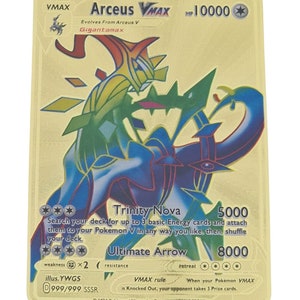 Pokemon Metal Gold Card New Arceus Vmax Rainbow HP10000 Pikachu ...