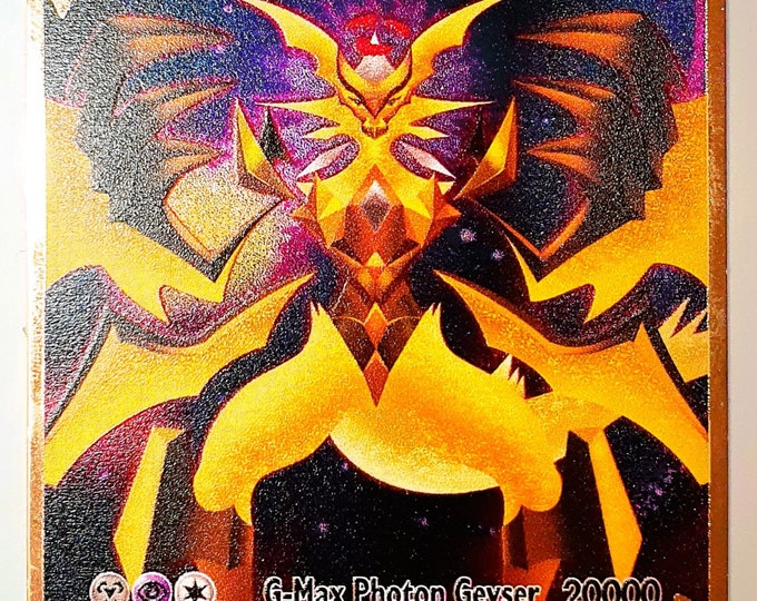 Pokemon Metal Gold Card Ultra Necrozma Vmax HP 10000,charizard,pikachu ...