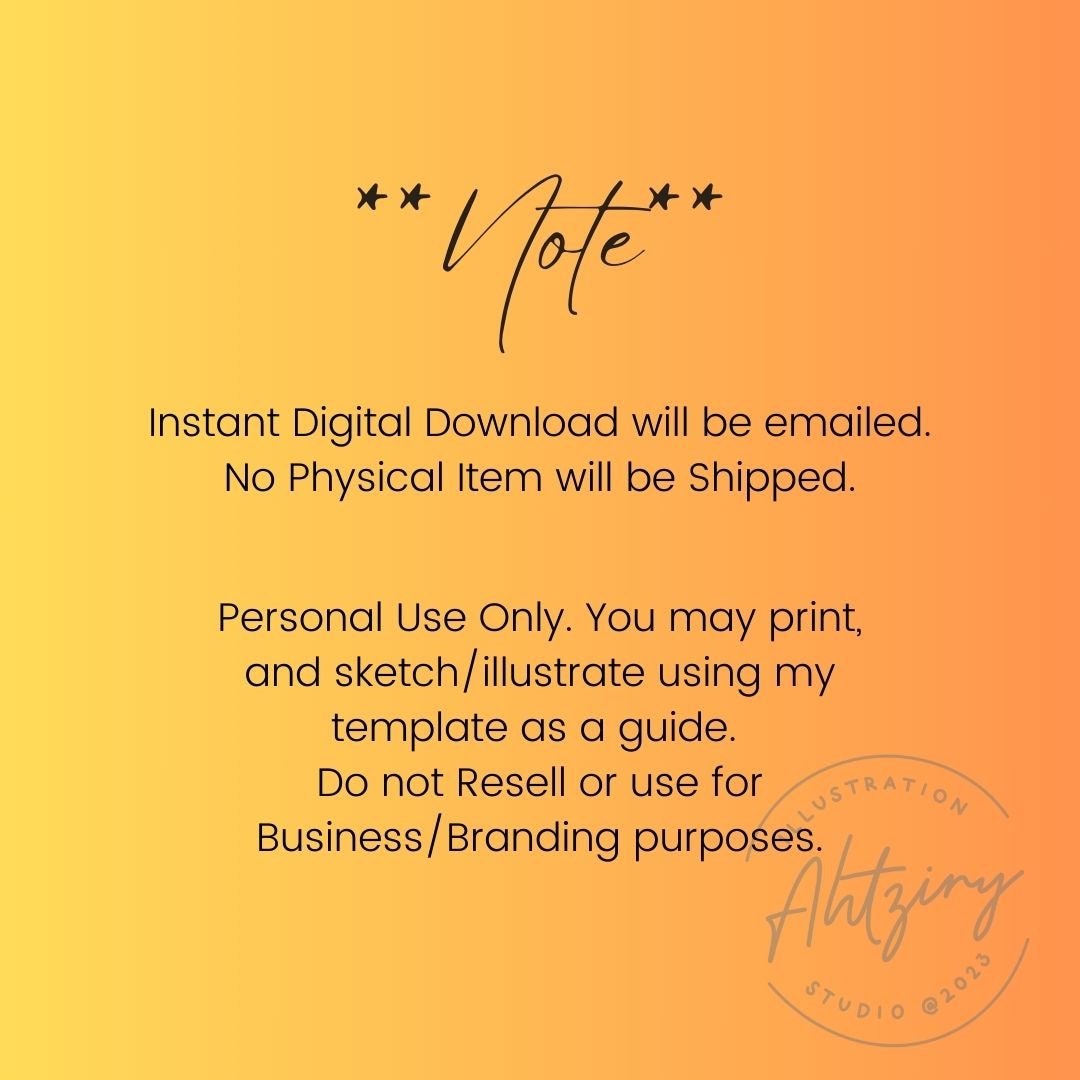 Fashion Figure Template 9 Head Standard Croqui Template - Etsy