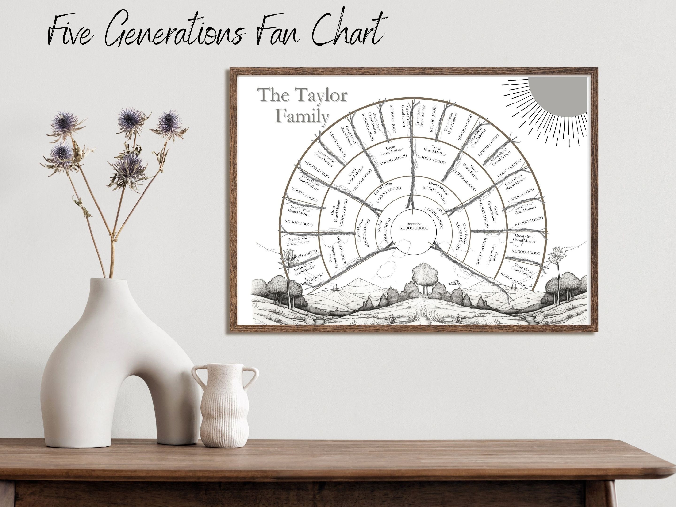 Rustic Fan Chart From HEIRLOOM - Etsy