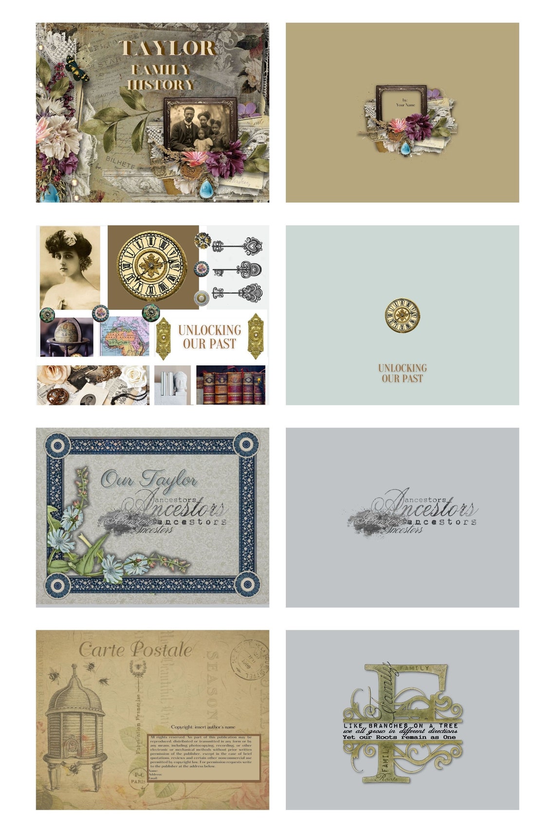 Templates, Ancestry, Genealogy, Family History, Heirloom, Book, Canva ...