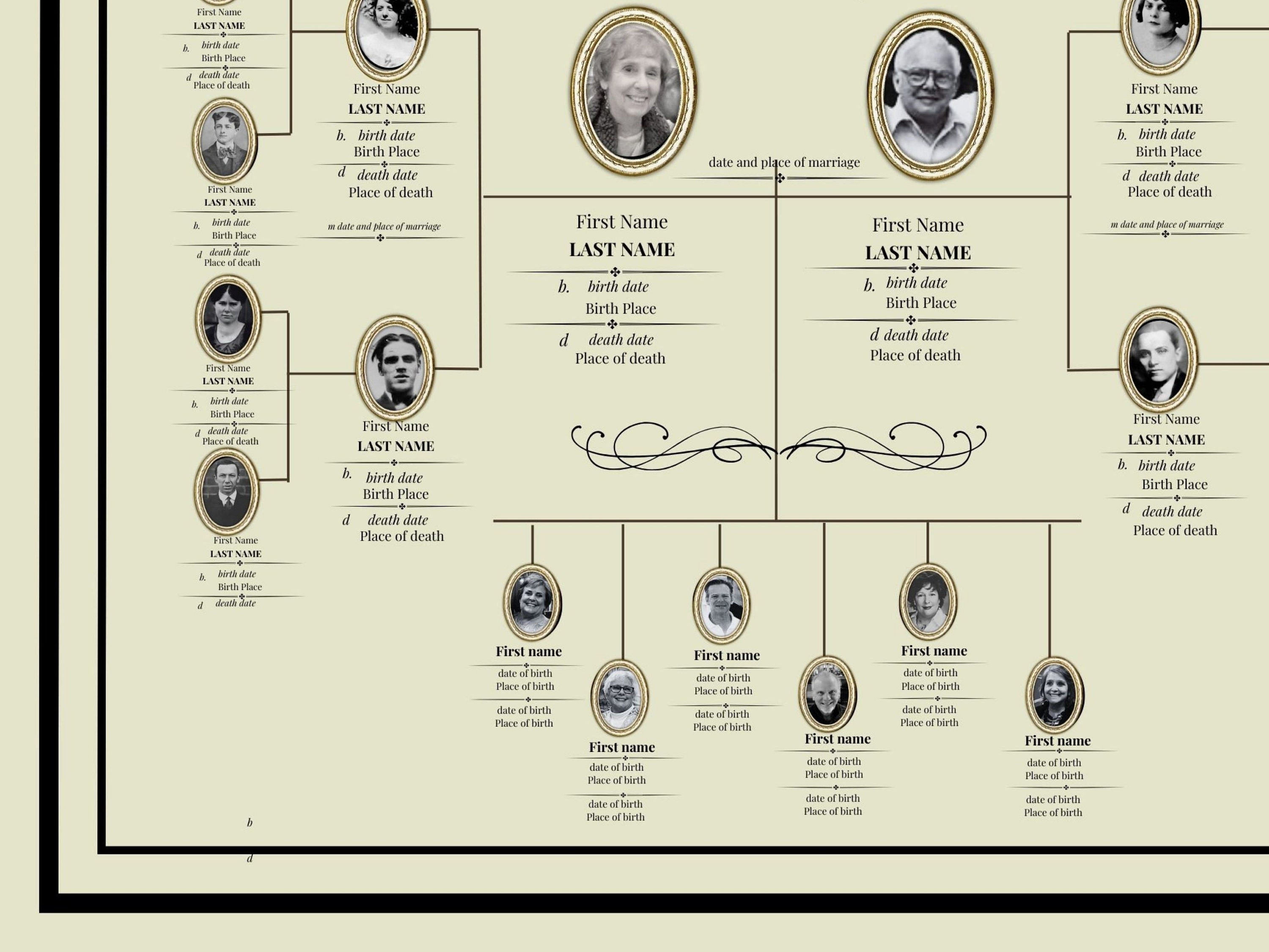 Family Tree, Genealogy, Ancestry Template - Etsy