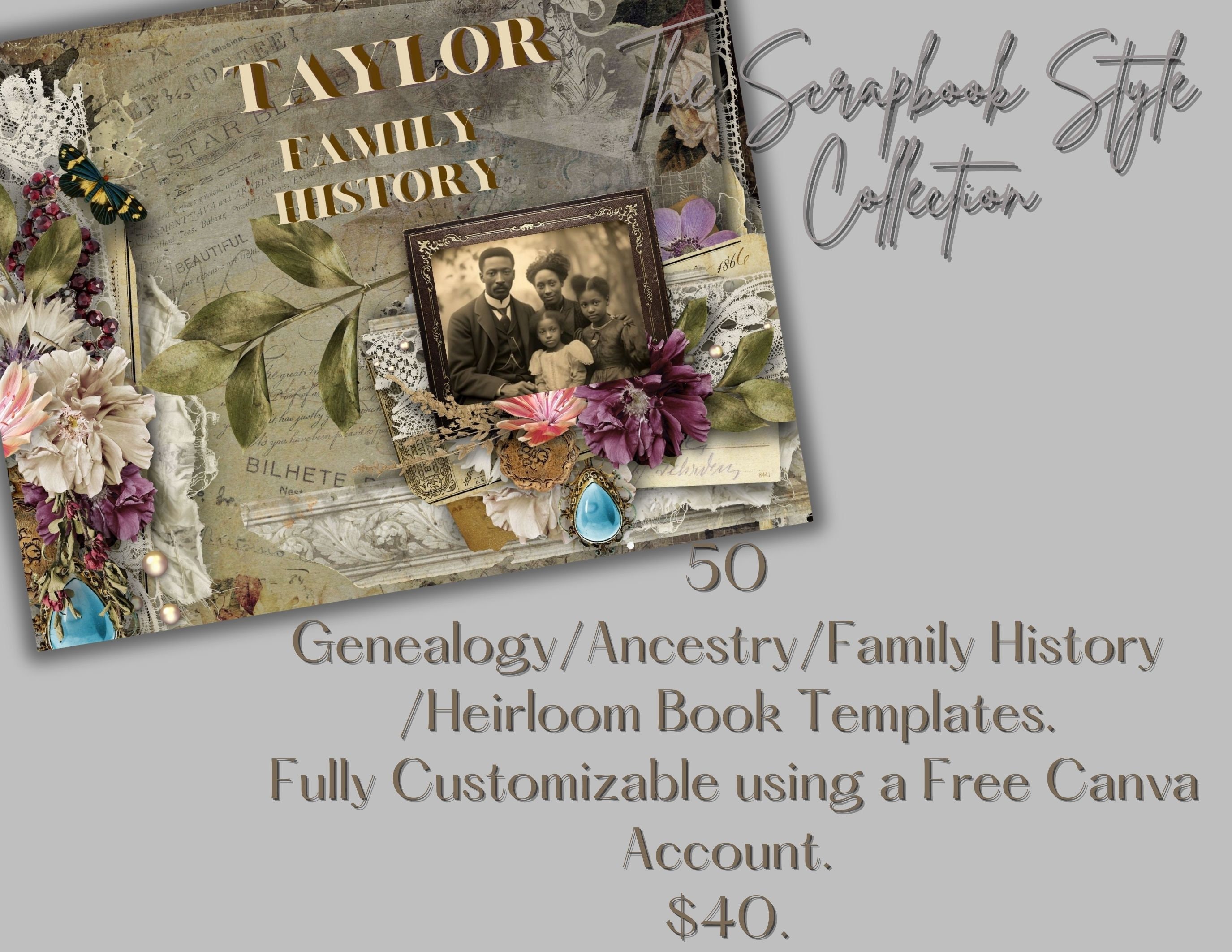 Templates, Ancestry, Genealogy, Family History, Heirloom, Book, Canva ...