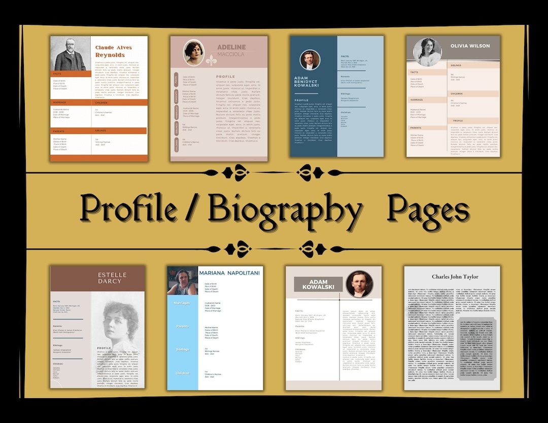 Profile / Biography Templates - Etsy