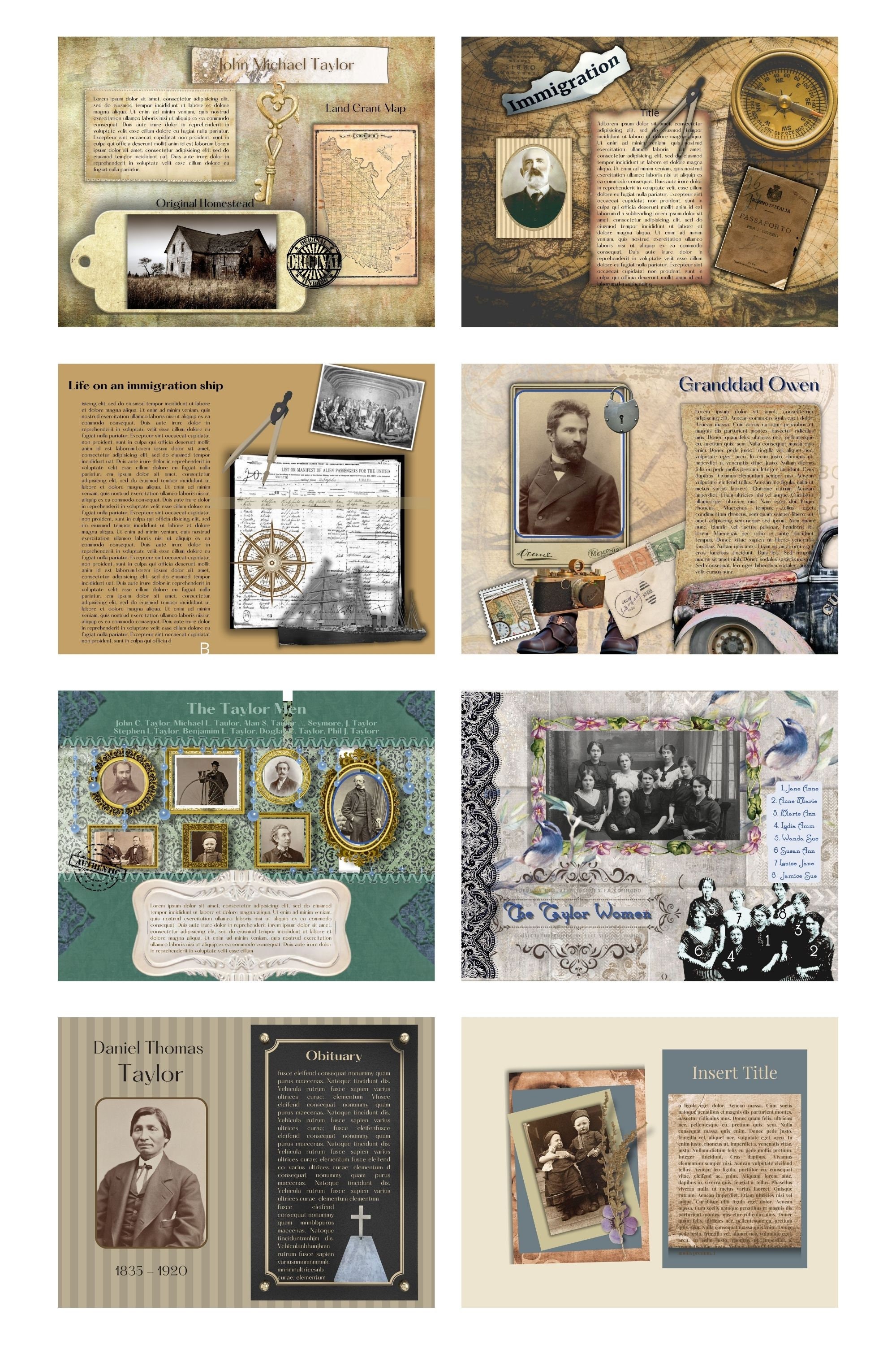 Templates, Ancestry, Genealogy, Family History, Heirloom, Book, Canva ...