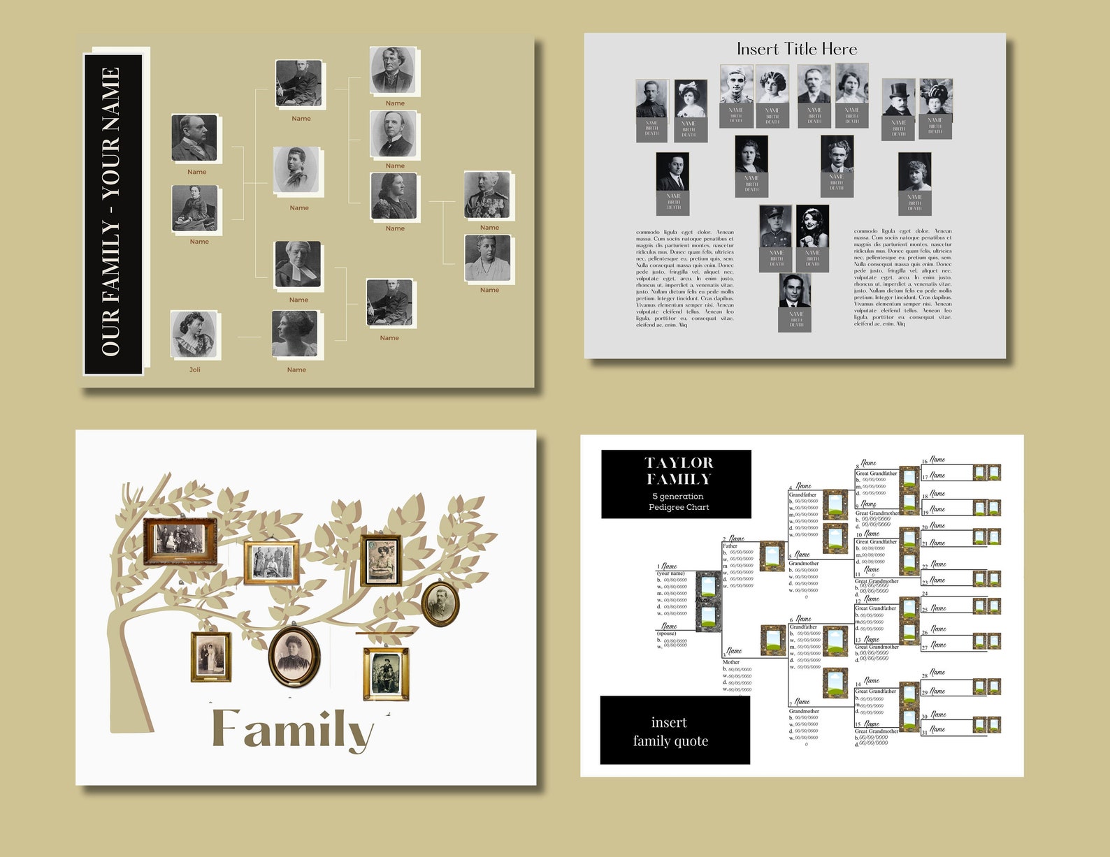 Genealogy, Ancestry, Family History Book Template -the Traditional ...