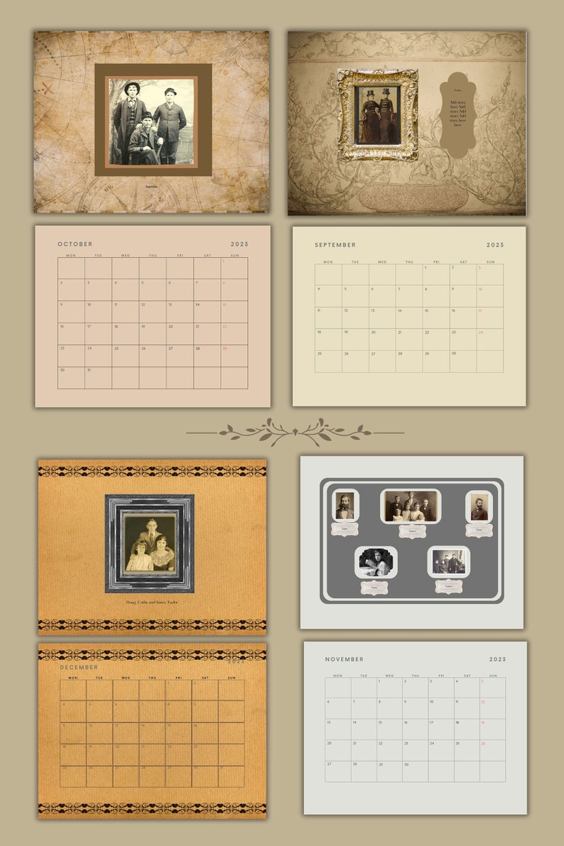 Heirloom Templates 2024 Calendar - Etsy