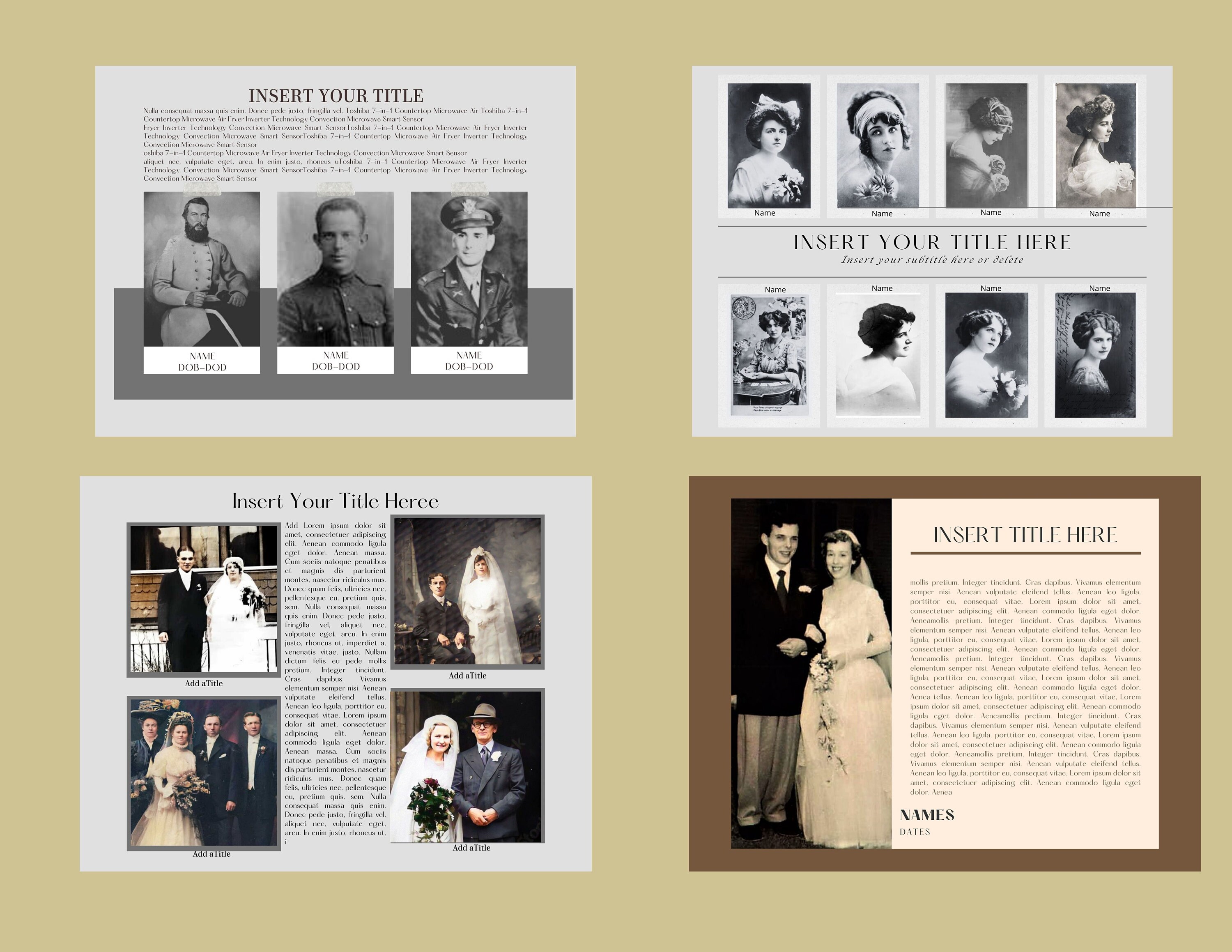 Genealogy, Ancestry, Family History Book Template -the Traditional ...