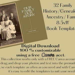 Genealogy, Ancestry, Family History Book Template -the Traditional Collection - Etsy