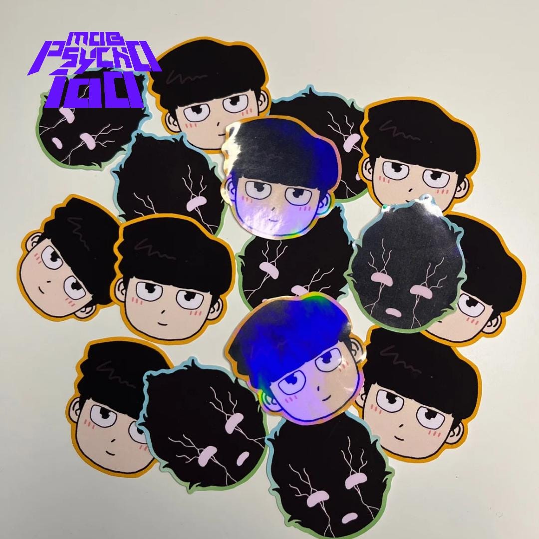 Mob Psycho – Anime, Matte Vinyl & Holographic Stickers - Etsy