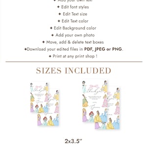 Princess Thank You Tags , Princess Birthday Party Favor Tags ...