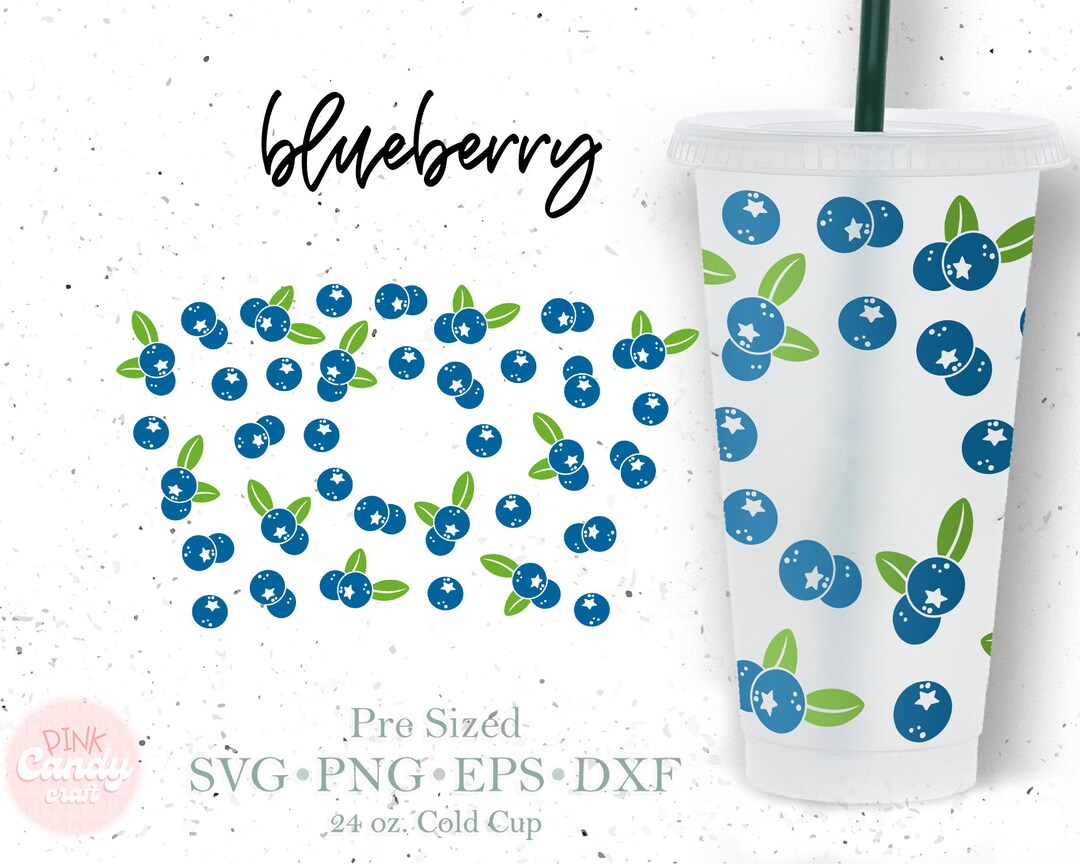 Blueberry Cold Cup Svg, 24oz Venti Cold Cup Cutfile, Cold Cup Svg ...