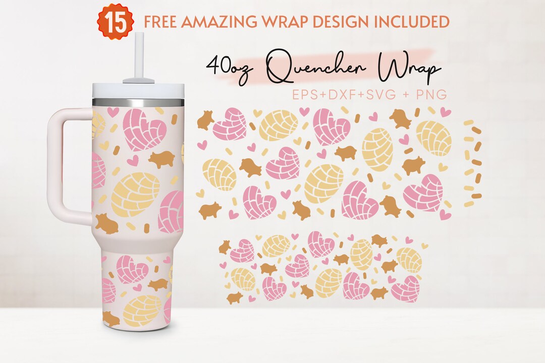 Mexican Conchas 40oz Quencher Tumbler, Pan Dulce, Pig, 40oz Svg, 2 ...