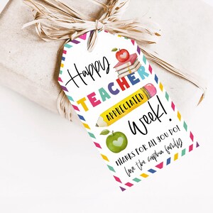 Teacher Appreciation Week Gift Tag Printable Classroom Supplies Favor ...