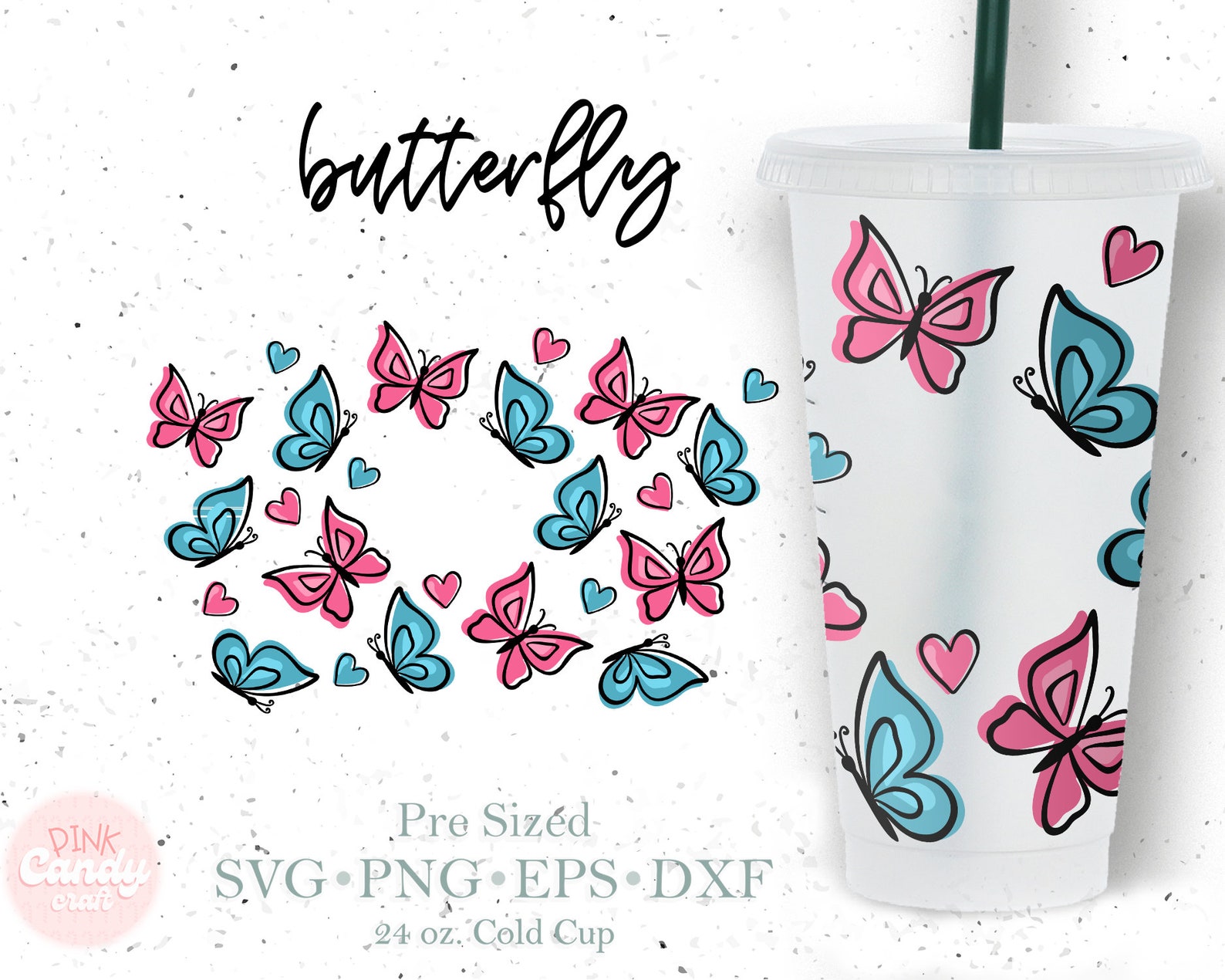 Butterfly Cold Cup Svg, 24oz Venti Cold Cup Cutfile, Cold Cup Svg ...