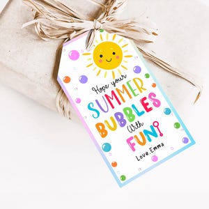 Bubbles Birthday Party Favor Tag Template, Printable Bubbles of Fun ...