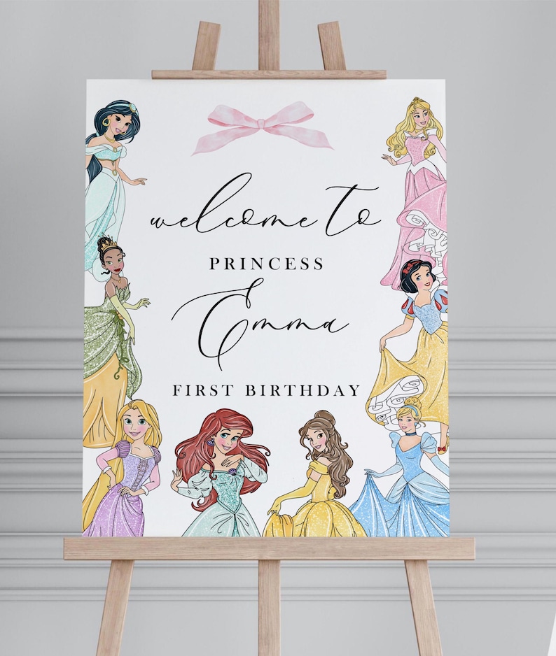 Editable Princess Birthday Welcome Sign , Customizable Template for ...