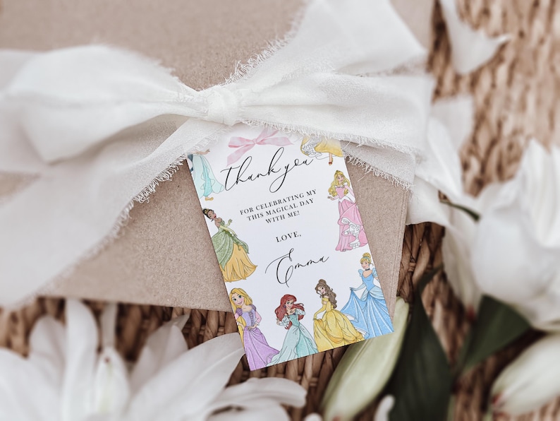 Princess Thank You Tags , Princess Birthday Party Favor Tags ...