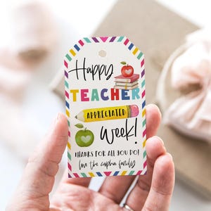 Teacher Appreciation Week Gift Tag Printable Classroom Supplies Favor ...