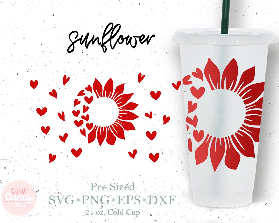 Sunflower Cold Cup Svg, 24oz Venti Cold Cup Cutfile, Cold Cup Svg ...