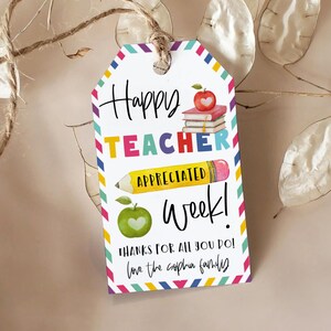 Teacher Appreciation Week Gift Tag Printable Classroom Supplies Favor ...