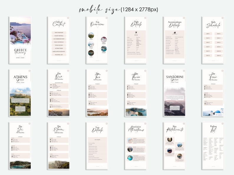 Travel Itinerary Template, Travel Planner, Travel Guide, Printable ...
