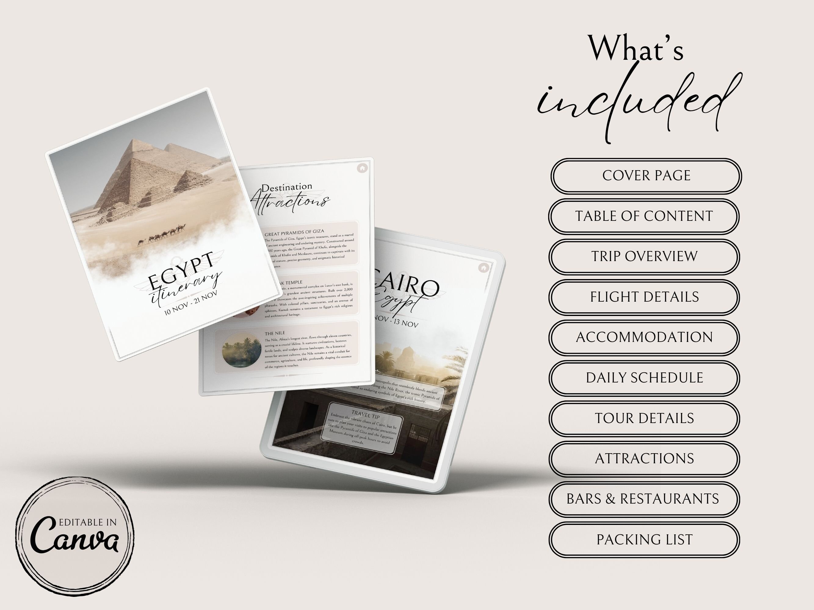 Travel Itinerary Template, Travel Planner, Travel Guide, Printable ...