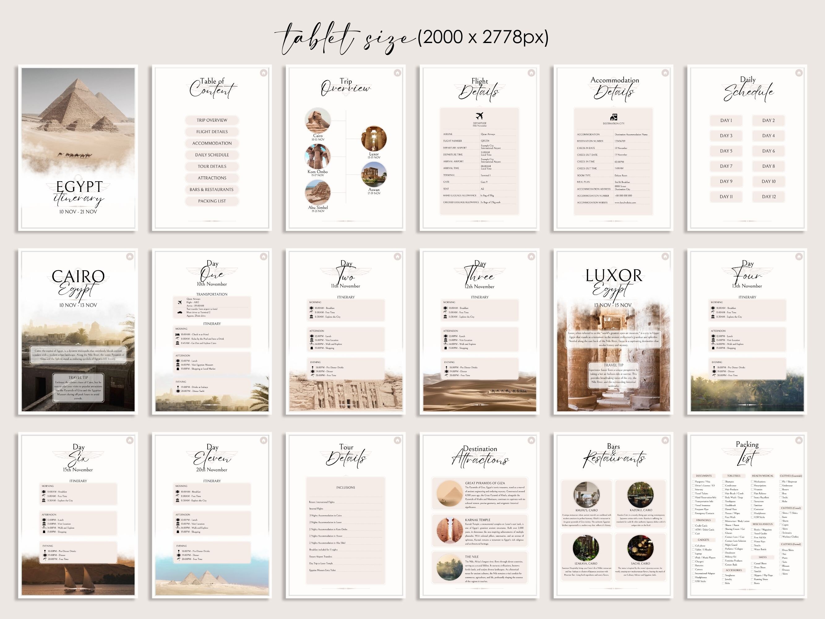 Travel Itinerary Template, Travel Planner, Travel Guide, Printable ...