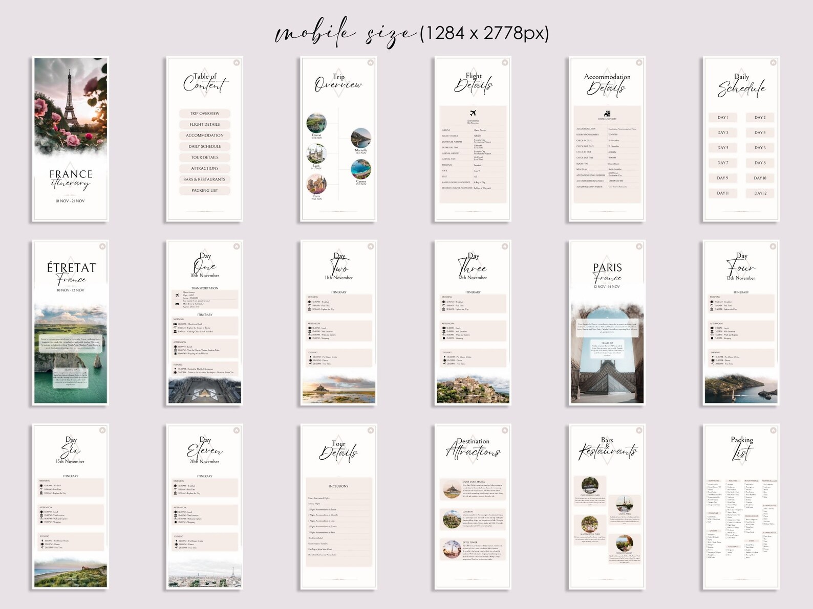 Travel Itinerary Template, Travel Planner, Travel Guide, Printable ...