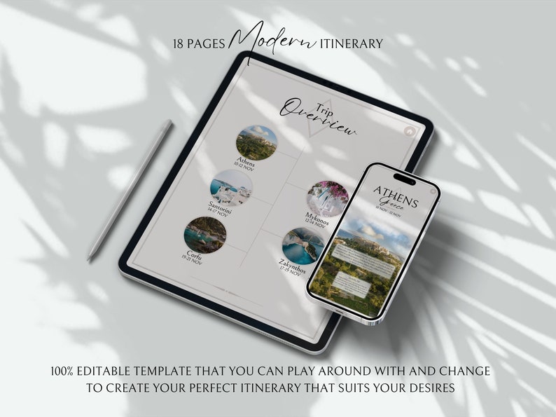 Travel Itinerary Template, Travel Planner, Travel Guide, Printable ...