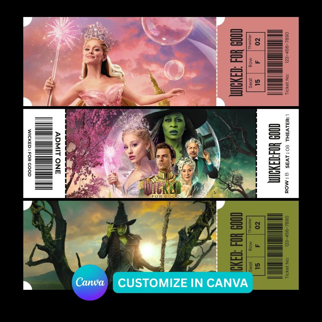 Wicked: for Good, Customizable Movie Ticket - Etsy