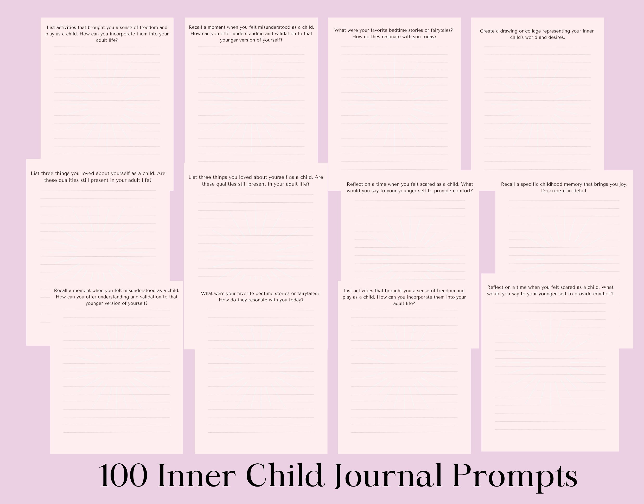 Inner Child Shadow Work Journal 100 Prompts Inner Child Healing Shadow ...