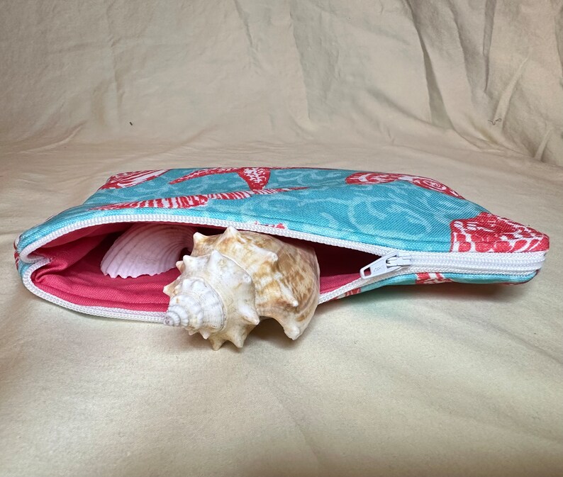 Ocean Themed Makeup Bag, Seashell Cosmetic Bag, Under the Sea Makeup ...