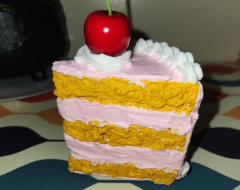 Pink Cake Tower, Fake Pink Cake Slice, Three Tiered Fake Cake - Etsy