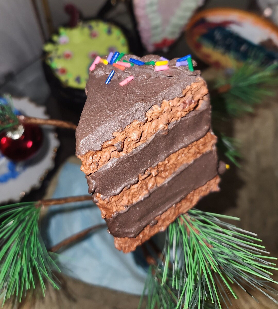 Fake Chocolate Cake Slice Tree Clip - Etsy