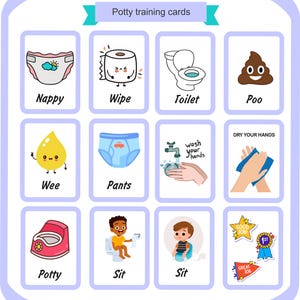 Potty Training Flashcards – Toddler Toilet Visual Routine Schedule ...
