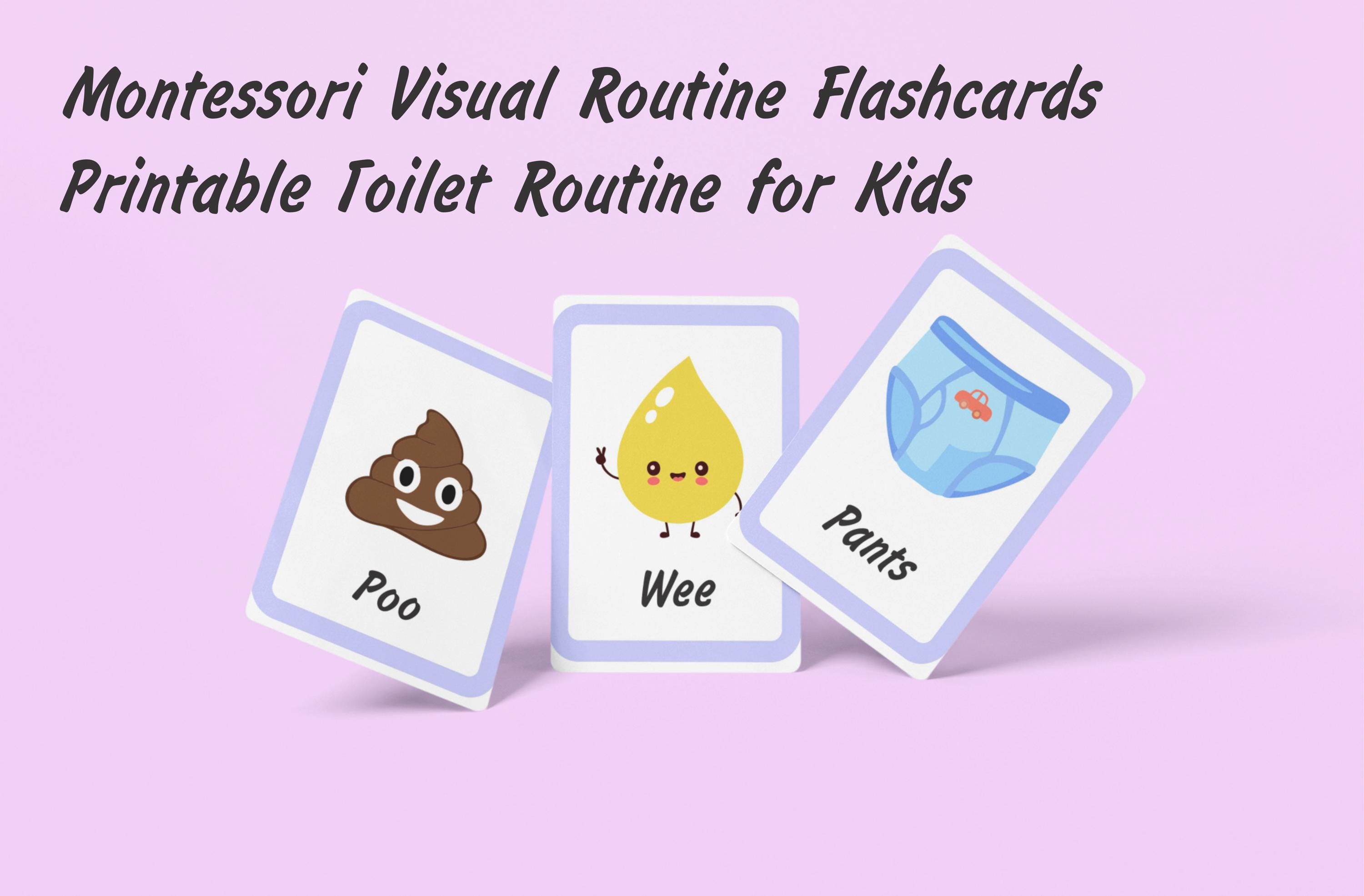 Potty Training Flashcards – Toddler Toilet Visual Routine Schedule ...