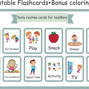 Toddler Routine Cards for Boys - Blue Visual Schedule Flashcards ...