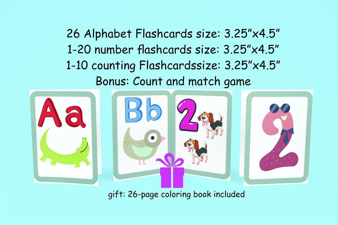 Alphabet & Number Flashcards Bundle – Printable Preschool Learning ...