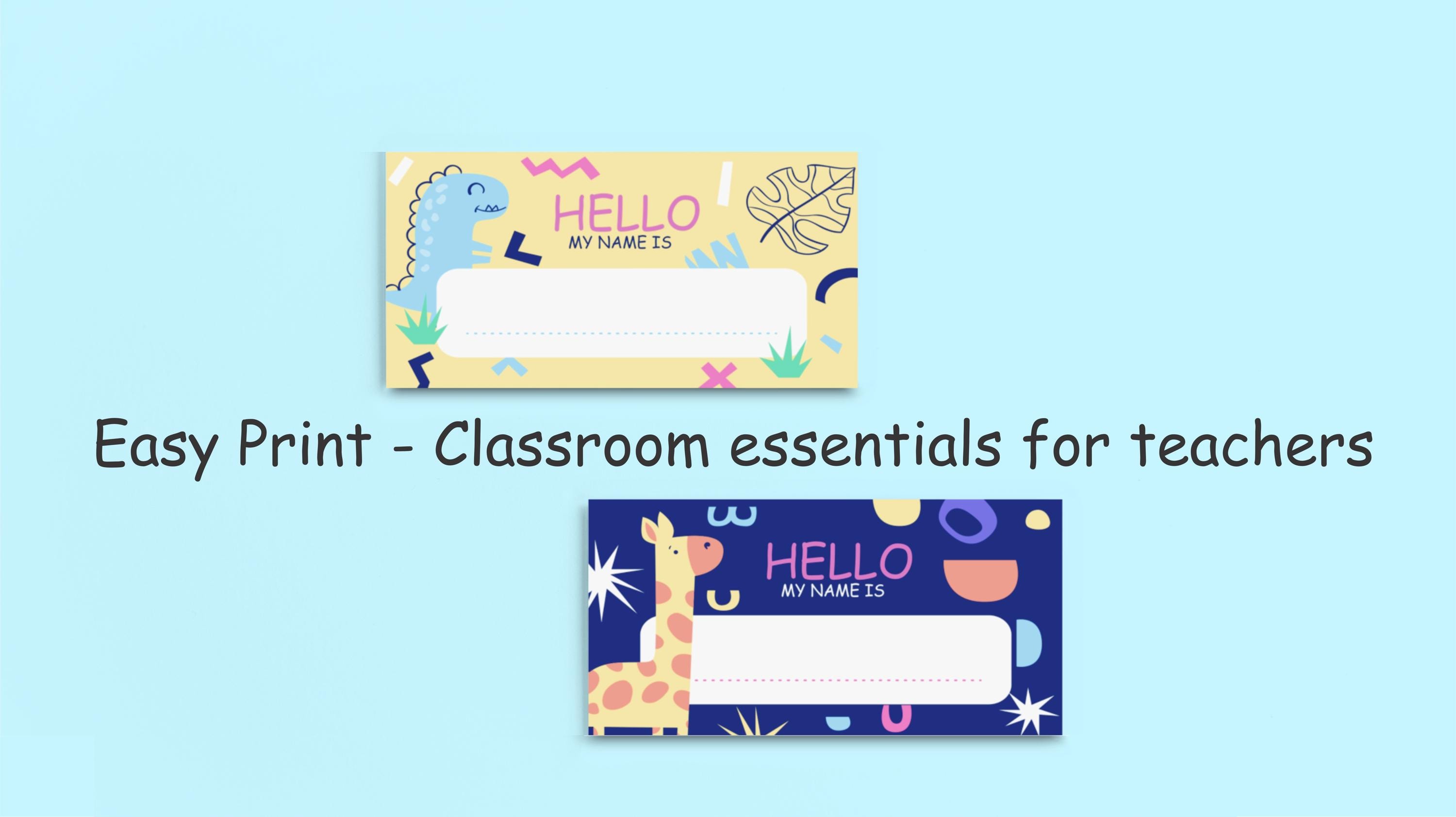 Classroom Rules Posters & Name Tags – Back to School Teacher Printables ...