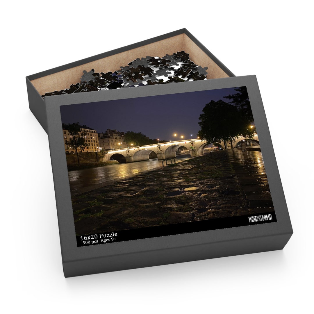 Puzzle (500 Piece) Paris Bridges at Night - Etsy