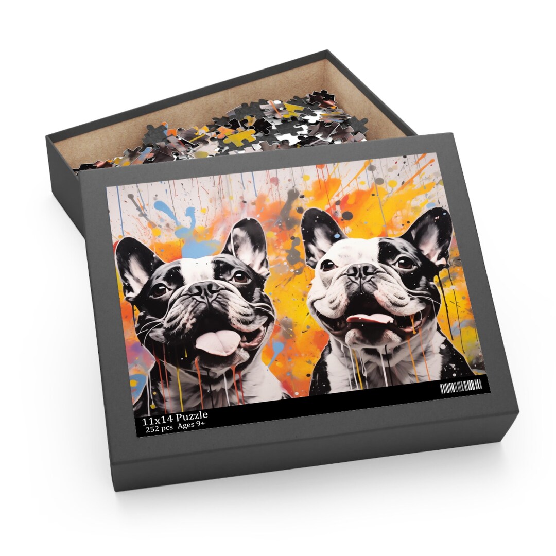 Puzzle (252 Piece) Fun Dogs Splatter Paint - Etsy
